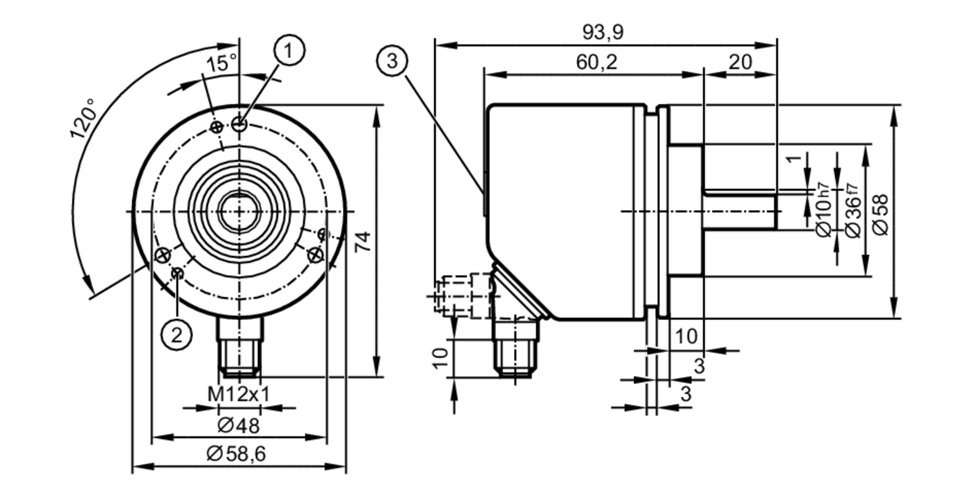 RVP510 - 带实心轴及显示器的增量式编码器 - ifm