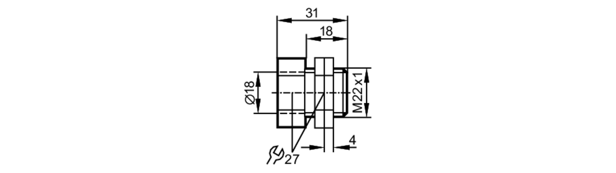 E11115 - 带金属末端限位的安装夹 - ifm