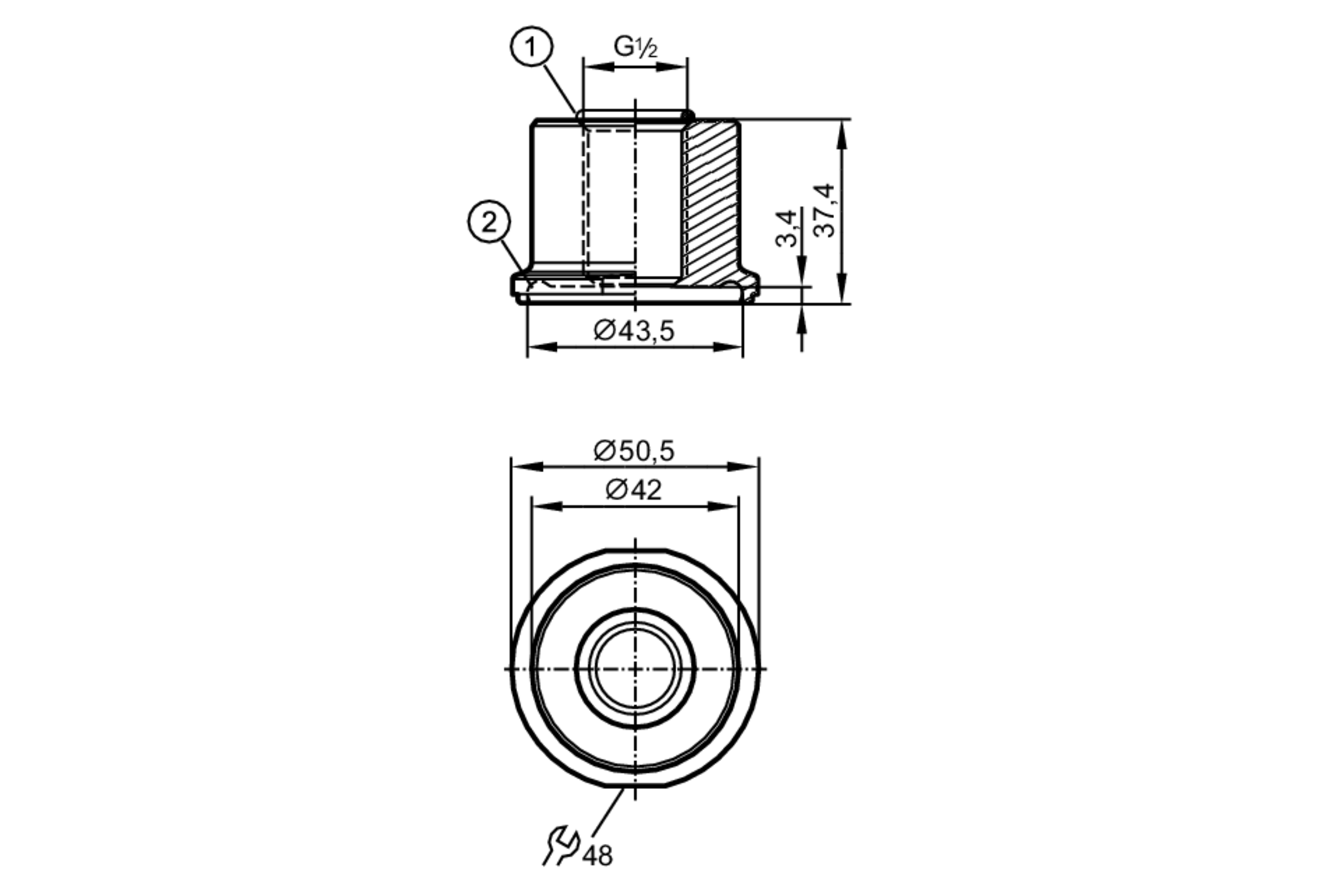 E33407 - 过程适配器DIN 11864 - ifm electronic